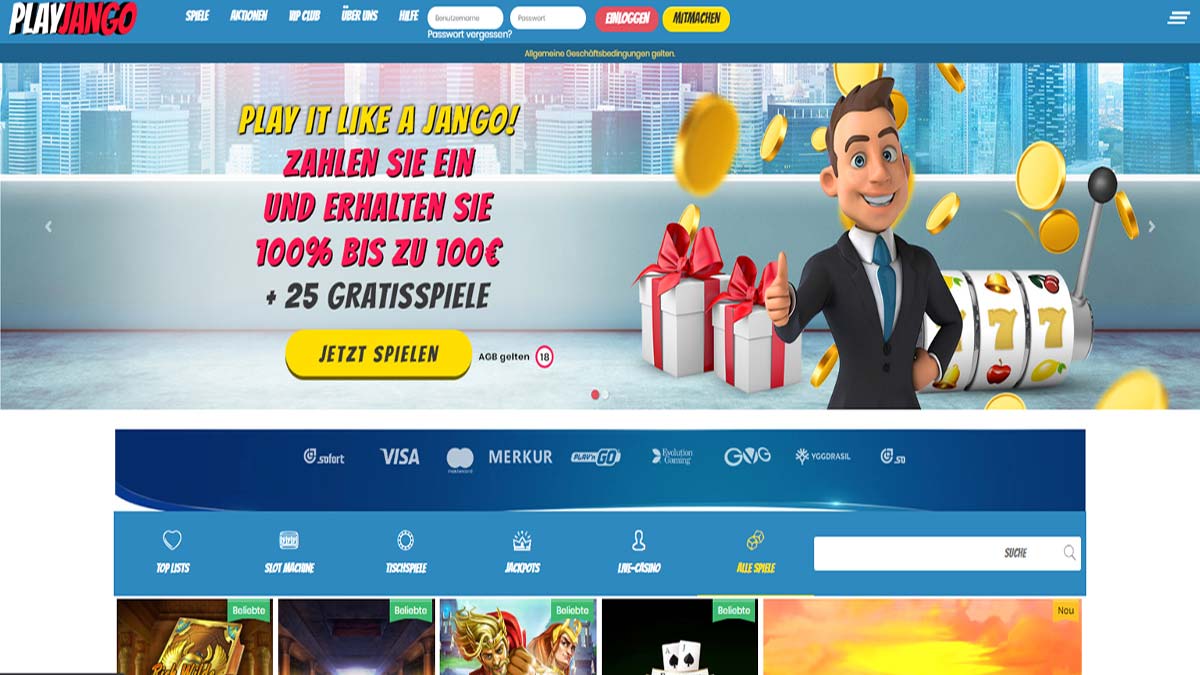 Play Jango Spielbank Bewertung – Das Spielbank, das immer weiter gibt