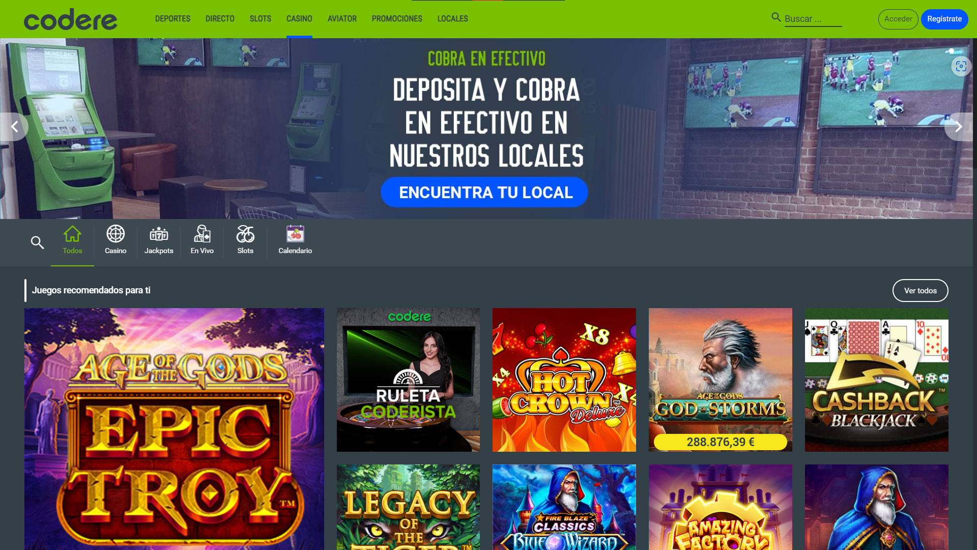 Reseña de Codere Casino – Obtén Bono en efectivo de Hasta 200€