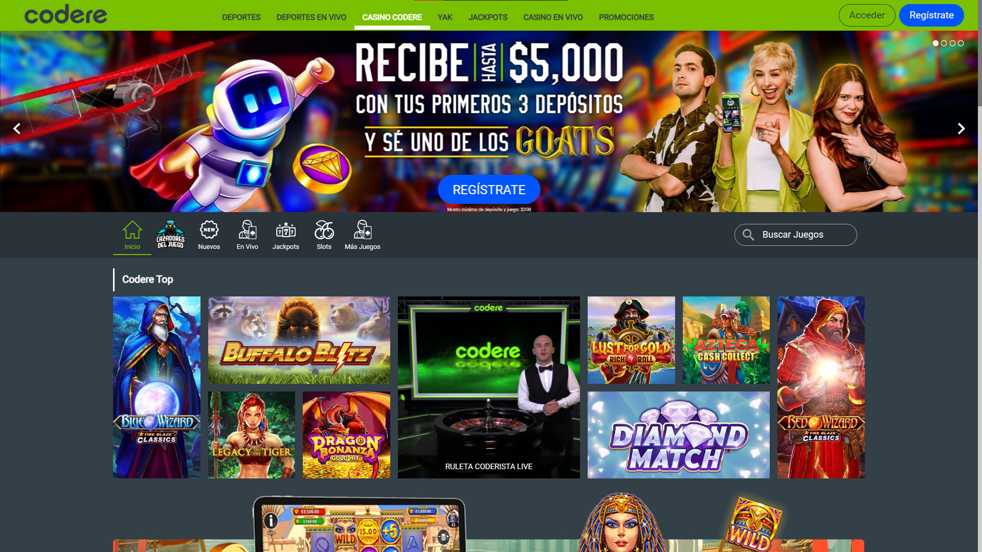 Codere Lidera el Ranking de los Casinos con Depósito Mínimo