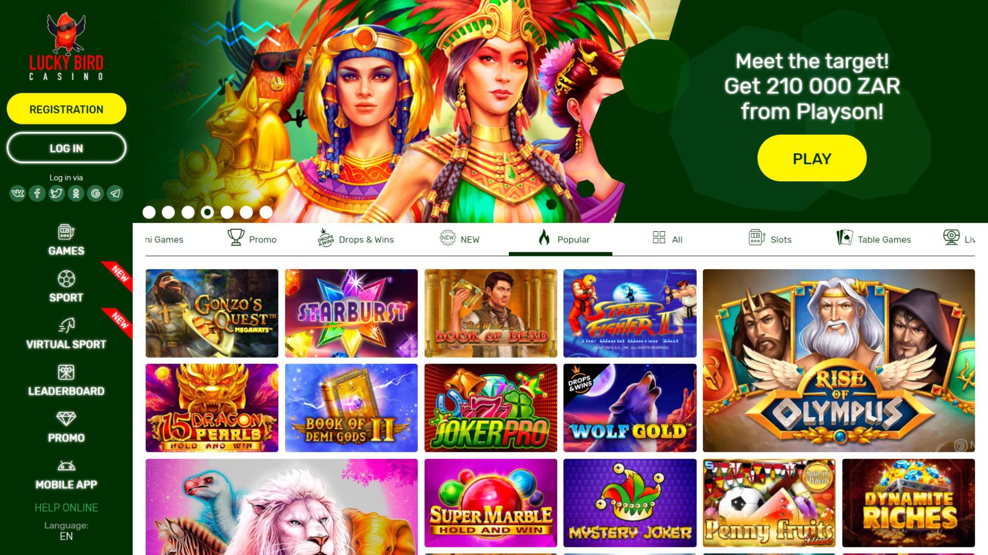 Przegląd Kasyna Lucky Bird – 100% do 10€/50 zł i 175 darmowych obrotów