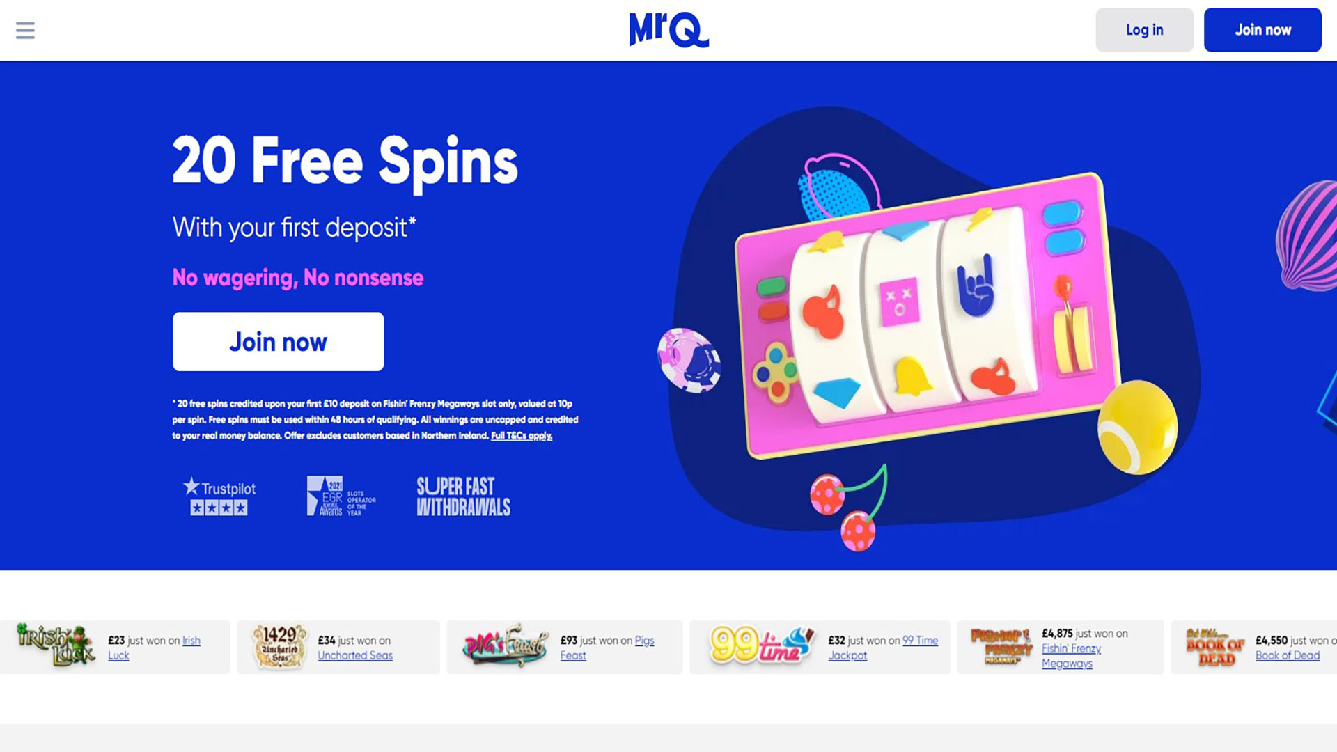 Mr Q Casino Review - Deposit £10 Get 10 Bonus Spins, No Wagering ...