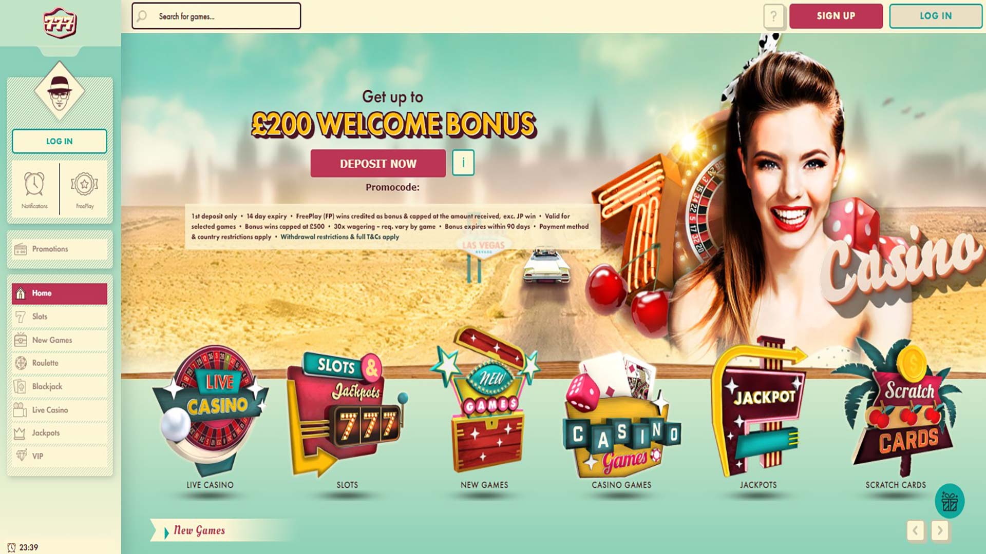 777 Casino- 50 free spins & 100% Match bonus - Minimum Deposit Casinos