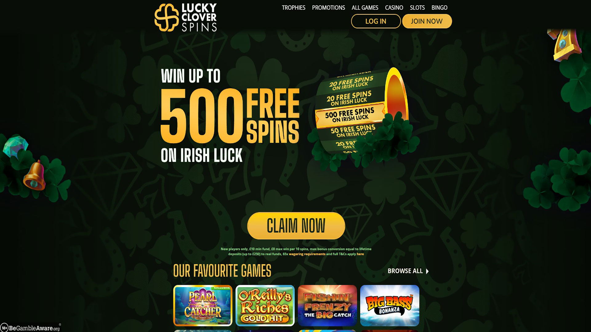 Lucky Clover Spins - Minimum Deposit Casinos