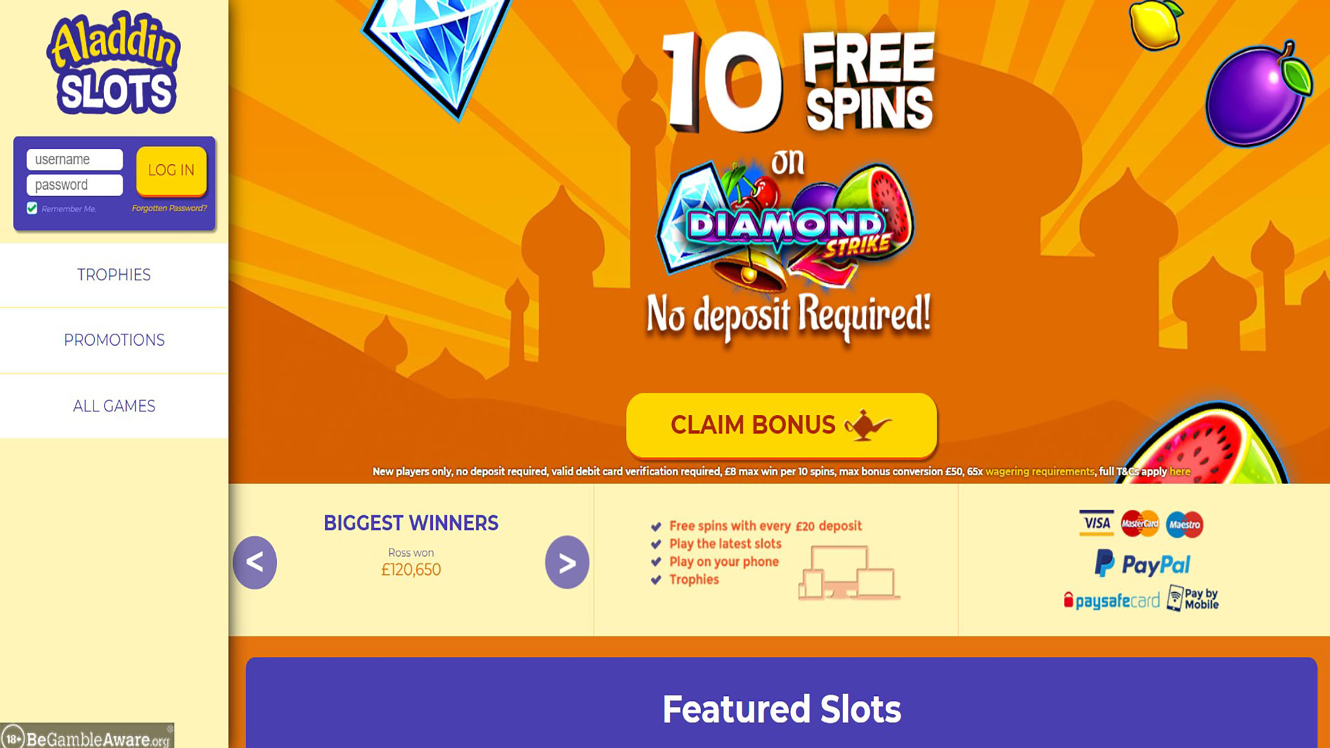 Aladdin Slots - Minimum Deposit Casinos